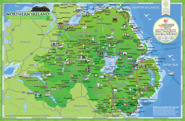 Northern Ireland Visitor Map Guide - Pretty Useful Map Co.